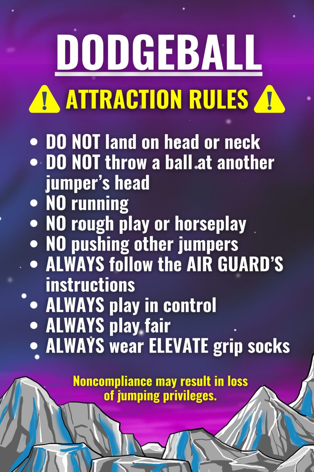 Rules | Elevate Trampoline Park | Erie, PA
