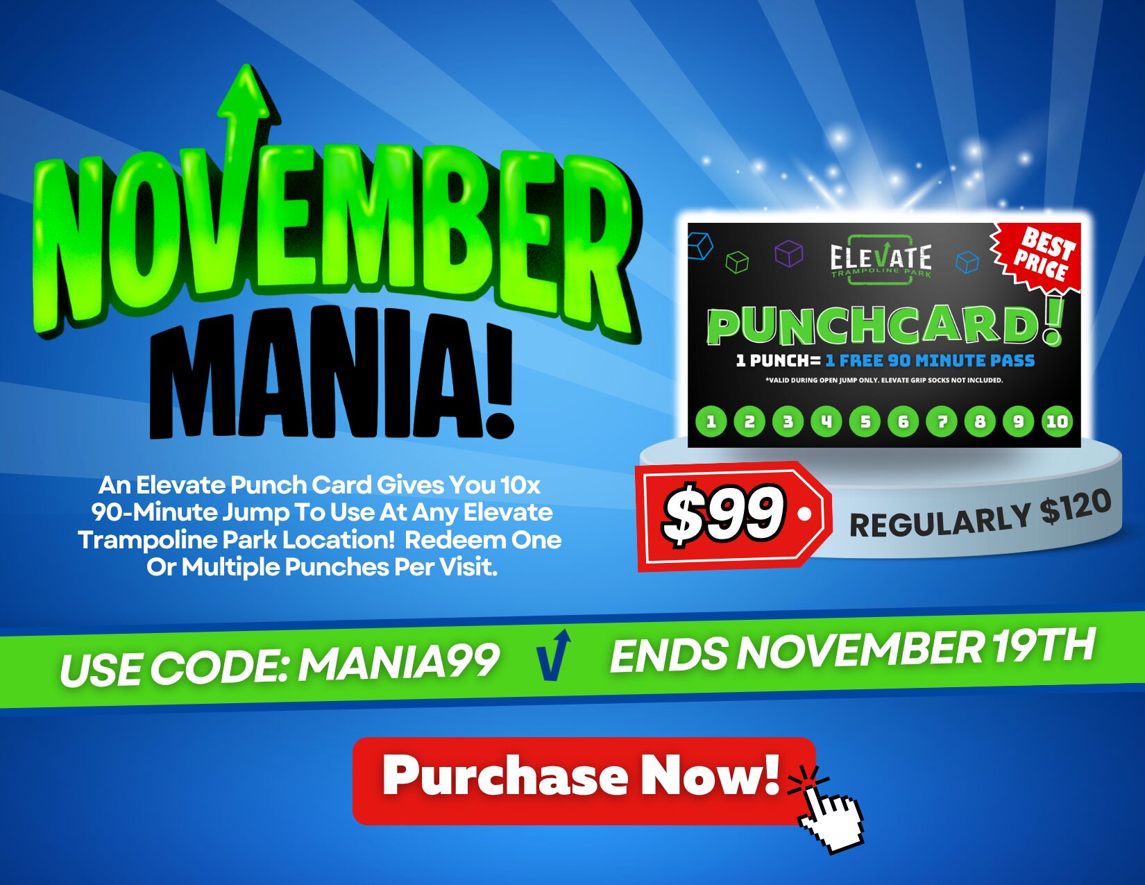 Elevate Trampoline Park in Erie, Pennsylvania